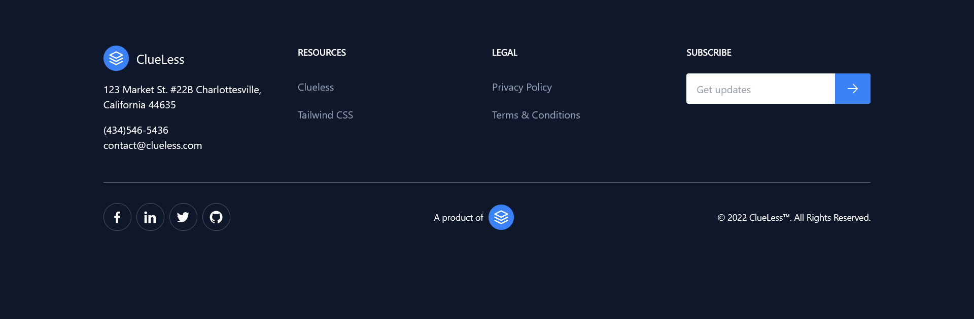 Improve Footer Dark 2 · Issue 1353 · Clueless Community Seamless Ui