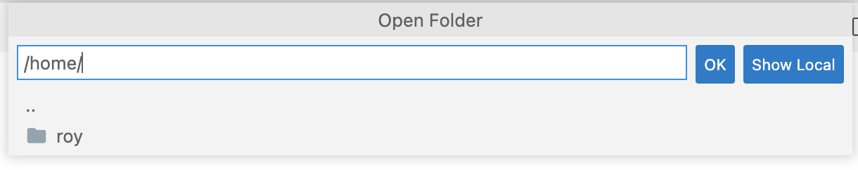 Provide A Setting To Use The SSH Open File Or Folder UI Instead Of 