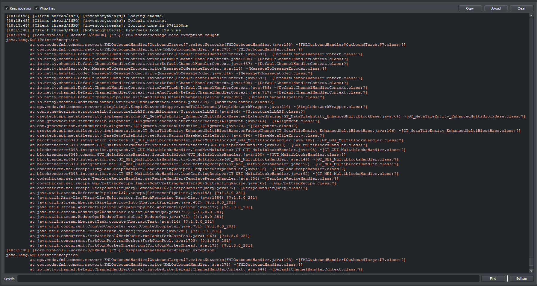 Error in console multimc. · Issue #14687 · GTNewHorizons/GT-New-Horizons-Modpack · GitHub