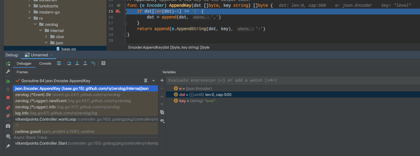 panic: runtime error: index out of range [-1] seen when logging with many go coroutines running ...