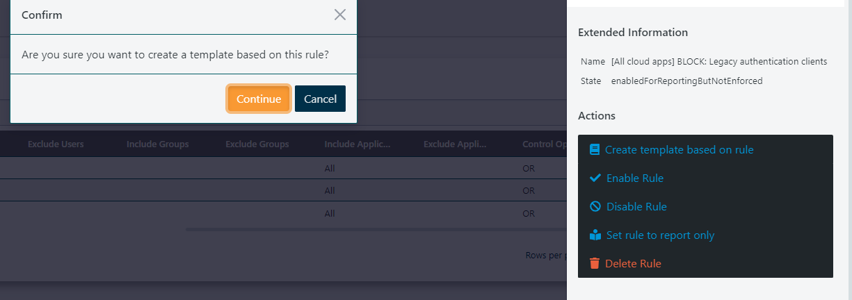 Unable to create conditional access template based on existing rule · Issue #1073 ...