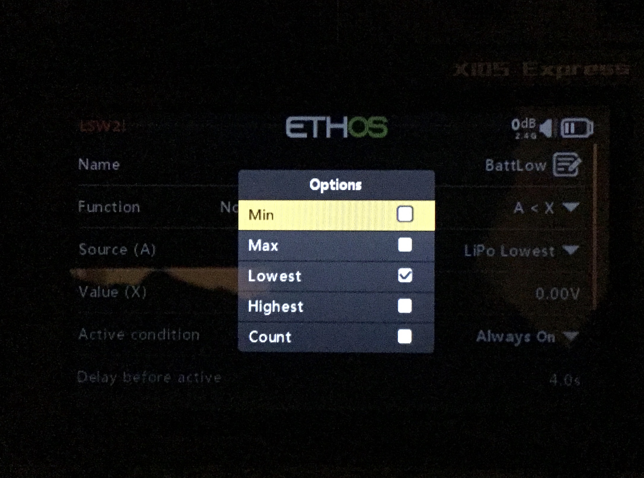 Parameter X not Adjustable in Logical Switch Using the LiPo Sensor · Issue #1013 · FrSkyRC/ETHOS ...
