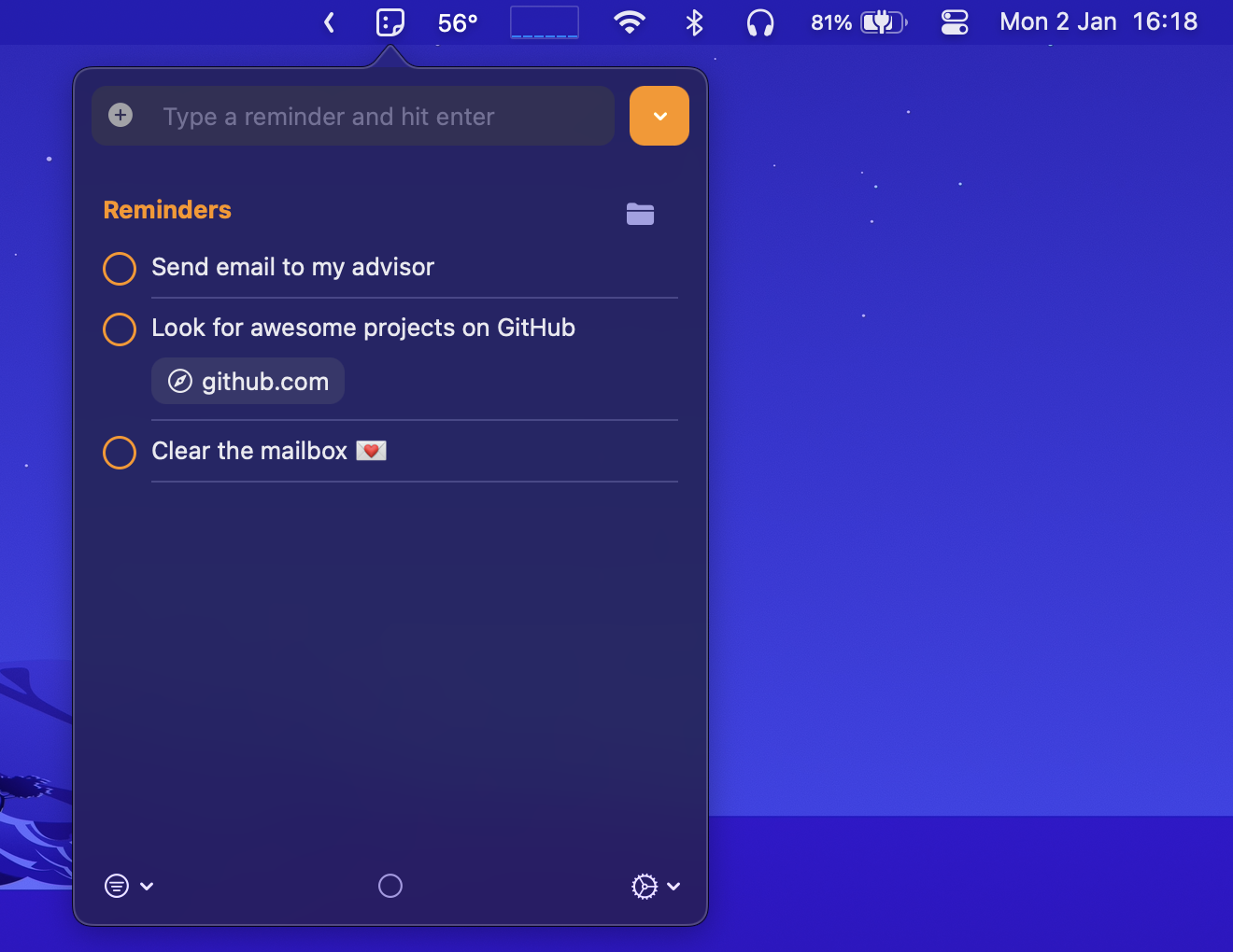 Feature Request: Clickable URL Link · Issue #90 · DamascenoRafael/reminders-menubar · GitHub