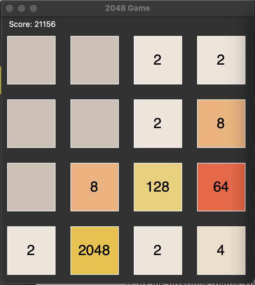 GitHub - nripstein/2048-AI: 2048 clone with Markov Decision Process AI (97% win rate)