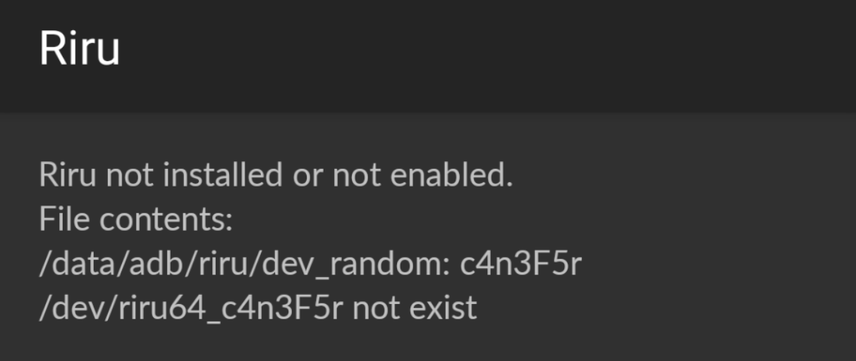 Riru not installed or not enabled. · Issue #209 · RikkaApps/Riru · GitHub