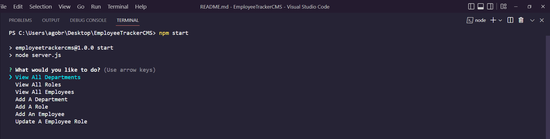 GitHub - ObregonScott/EmployeeTrackerCMS