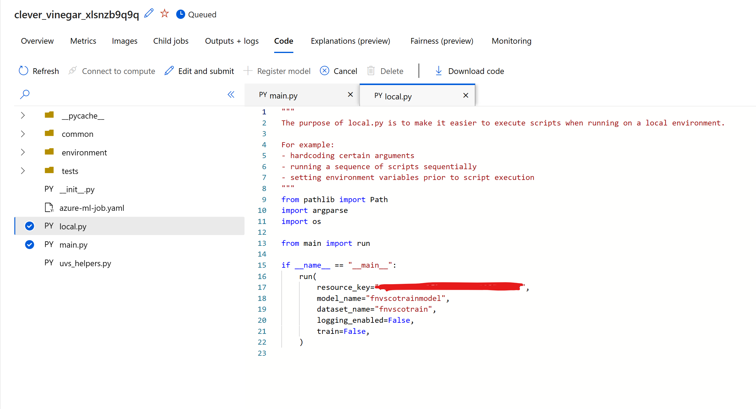 Exclude local.py from being pushed to AML · Issue #13 · bepuca/azureml-scaffolding · GitHub