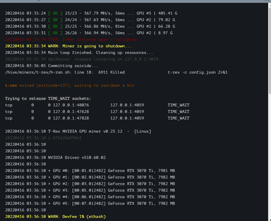 新内核一直无限重启 麻烦给个解决办法 不然只能切回lol · Issue #1218 · trexminer/T-Rex · GitHub