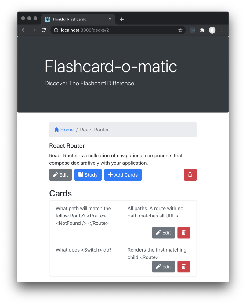 GitHub - daviskj/thinkful-flashcards-app