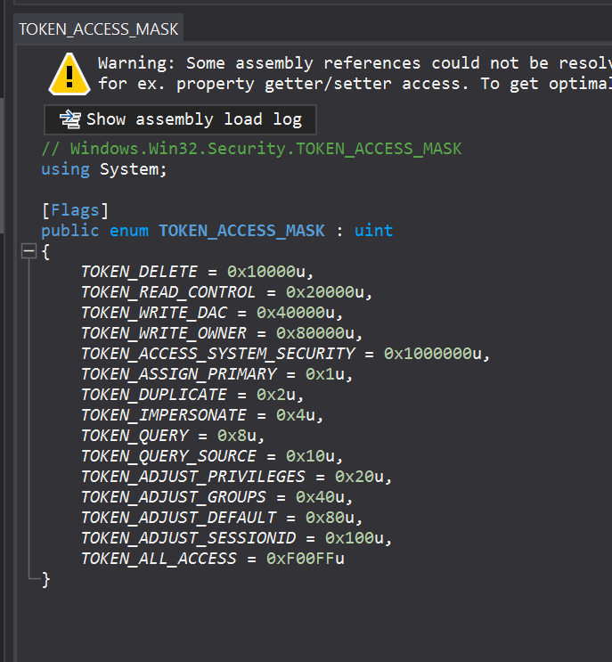 Missing `TOKEN_READ`, `TOKEN_WRITE` and `TOKEN_EXECUTE` constants · Issue #908 · microsoft ...