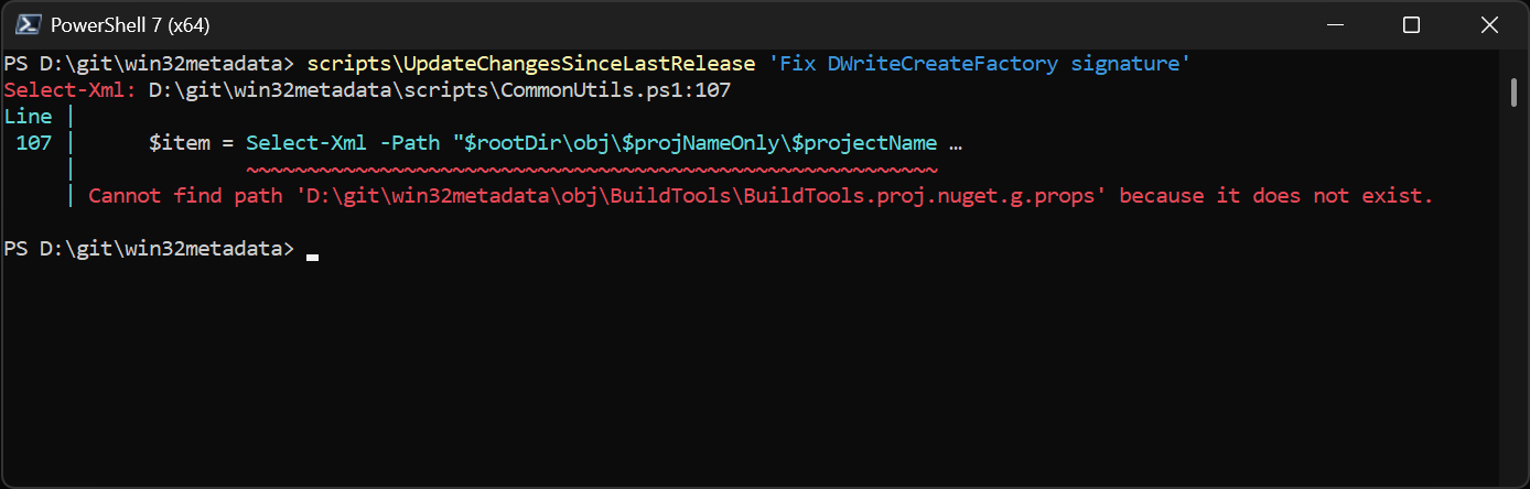 Fix `DWriteCreateFactory` signature by kennykerr · Pull Request #1250 · microsoft/win32metadata ...