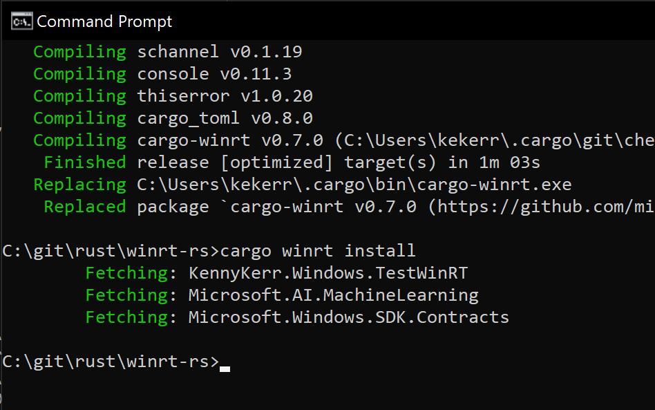 cargo winrt consistency · Issue #247 · microsoft/windows-rs · GitHub