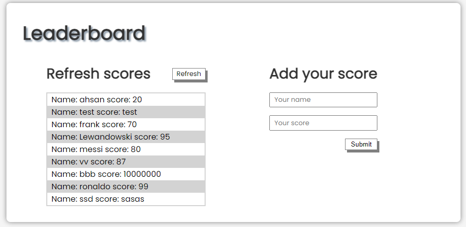 GitHub - frank1738/Leaderboard: The leaderboard website displays scores ...