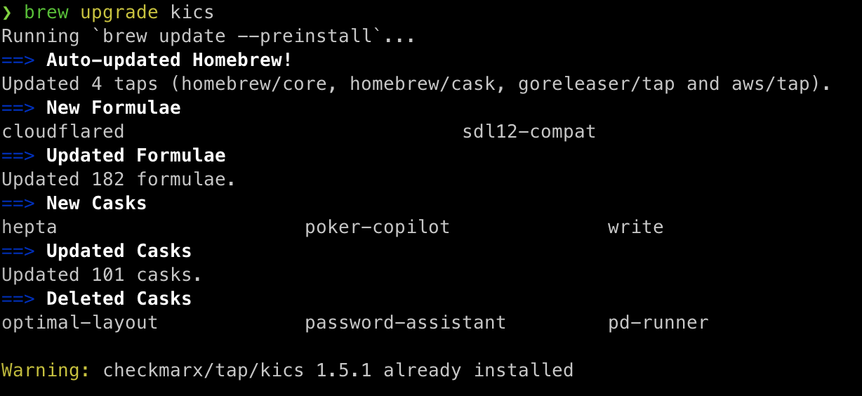 Need A Homebrew Upgrade · Issue 4923 · Checkmarxkics · Github