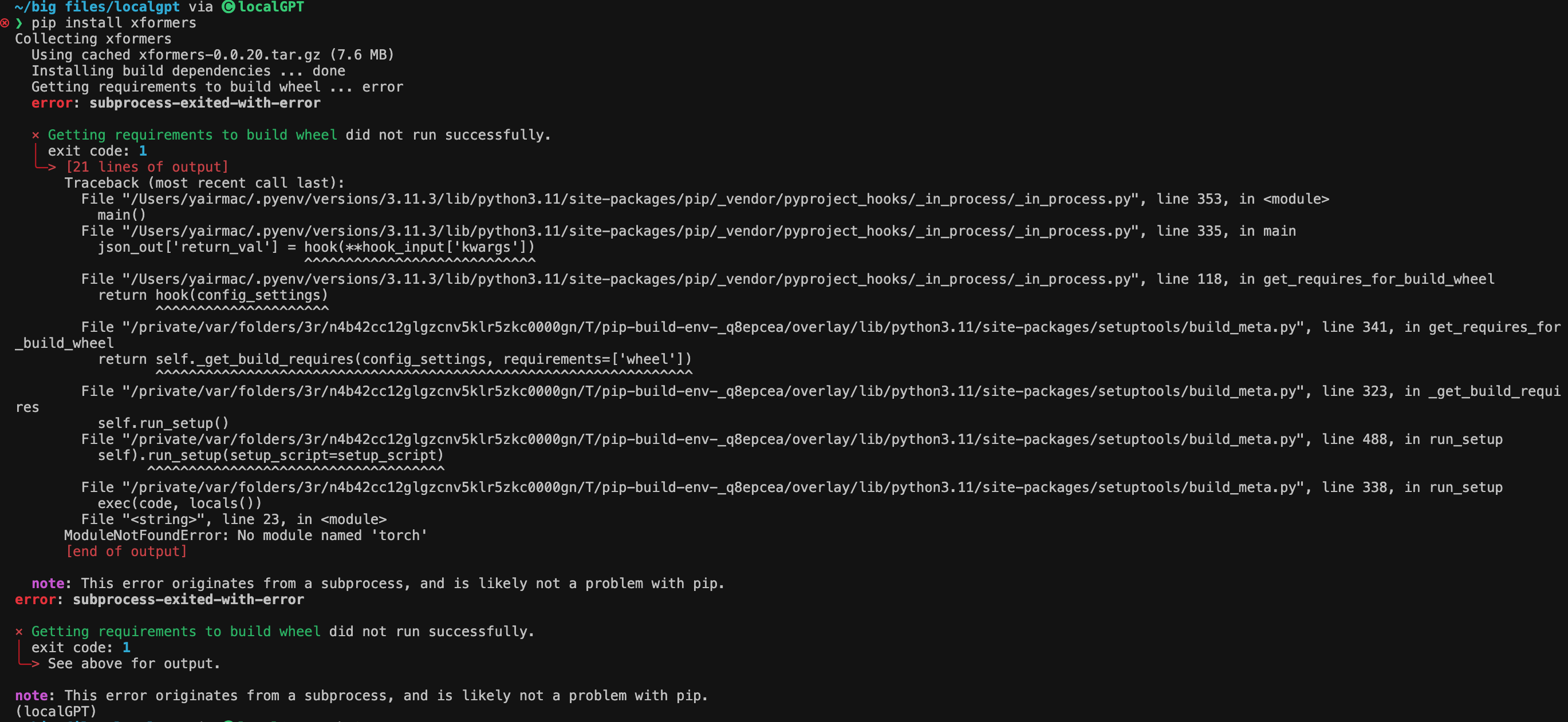 M1 Macbook air · Issue #102 · PromtEngineer/localGPT · GitHub