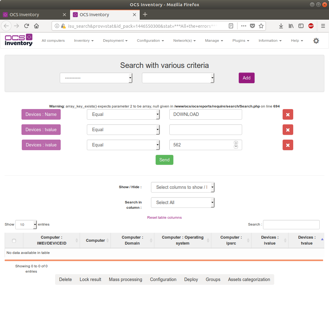 Broken Deploy Stats Links · Issue 540 · Ocsinventory Ngocsinventory Ocsreports · Github