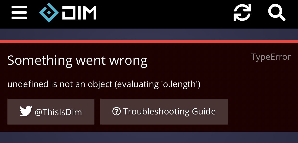 Undefined object error with Loadout Optimizer · Issue #6927 · DestinyItemManager/DIM · GitHub