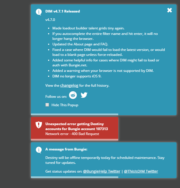 400 Bad Request on Token · Issue #2063 · DestinyItemManager/DIM · GitHub