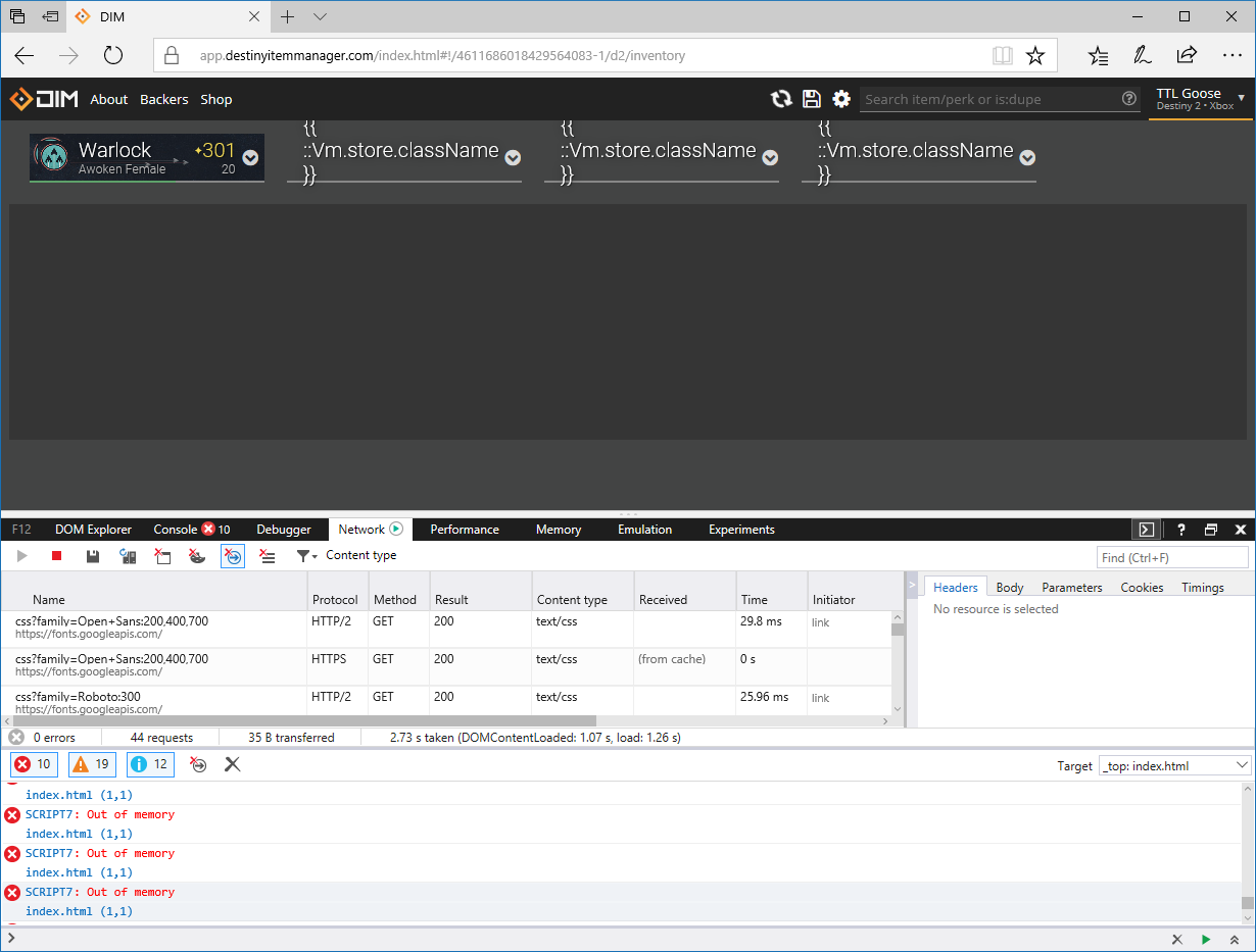 Trouble loading in Microsoft Edge · Issue #2425 · DestinyItemManager/DIM · GitHub