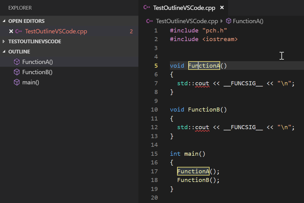 Outline does not follow cursor · Issue #3679 · microsoft/vscode ...
