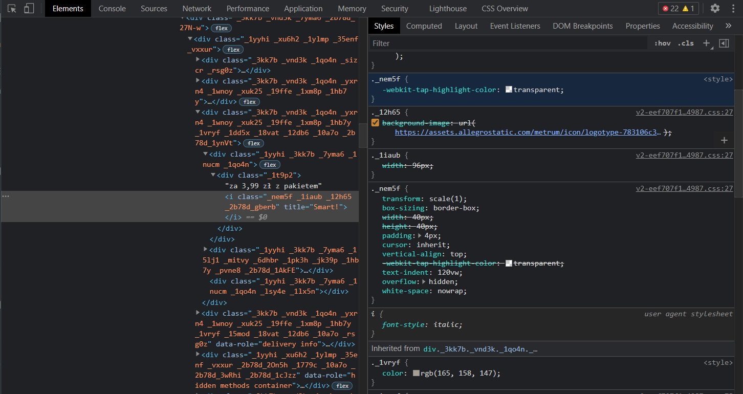 [Broken Website] allegro.pl · Issue #5617 · darkreader/darkreader · GitHub