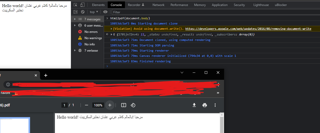 Arabic language text issue · Issue #541 · eKoopmans/html2pdf.js · GitHub