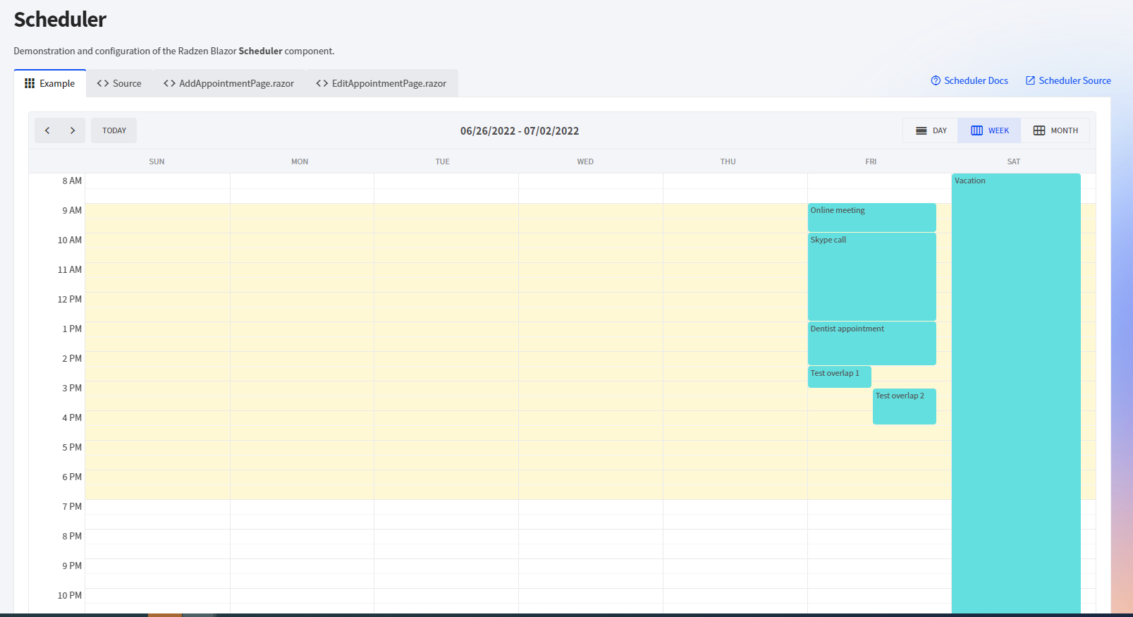 Scheduler Day/Week Appointments Viewed as Overlapping when Not · Issue #508 · radzenhq/radzen ...