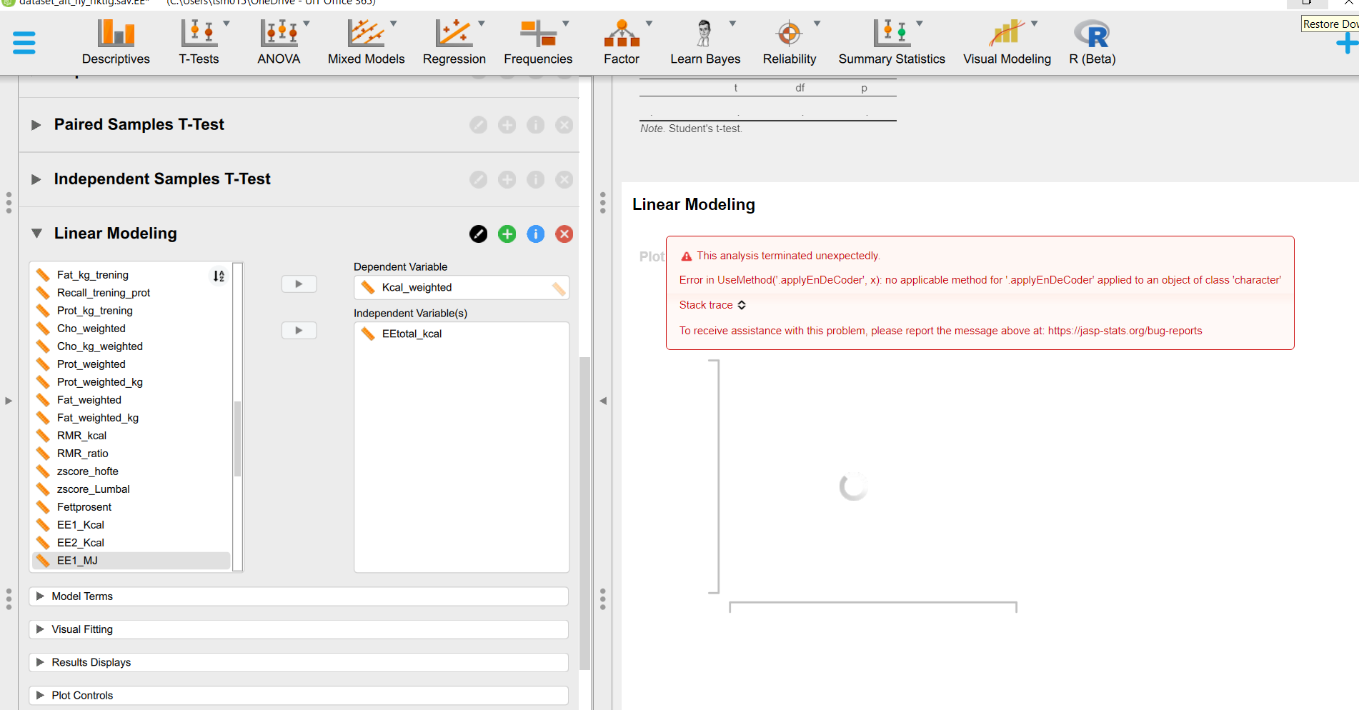 Bug Linear Modeling Terminates · Issue 1871 · Jasp Statsjasp Issues · Github 5029