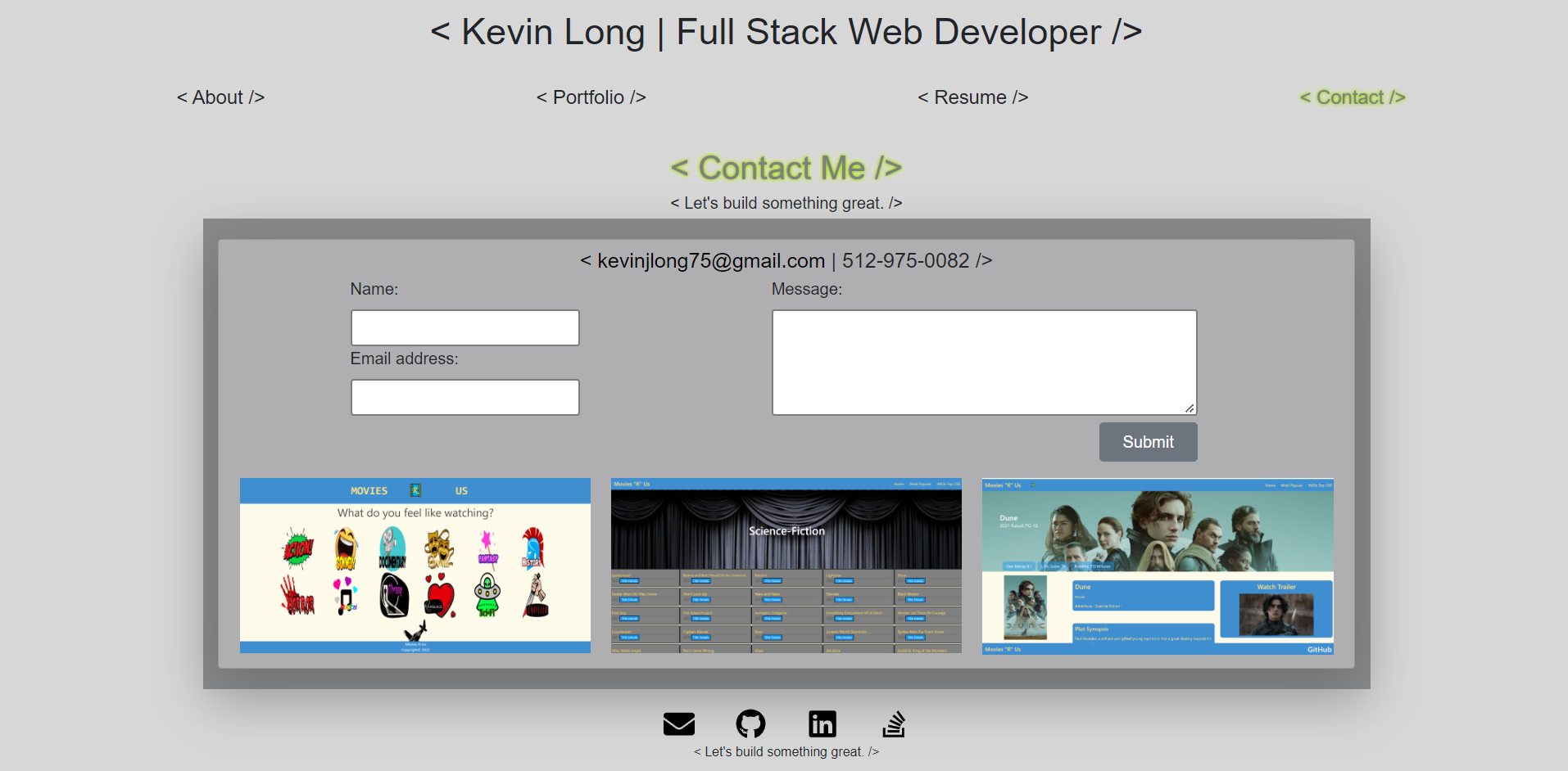 GitHub - KLong75/klong-web-developer-portfolio: A single page REACT application built to ...