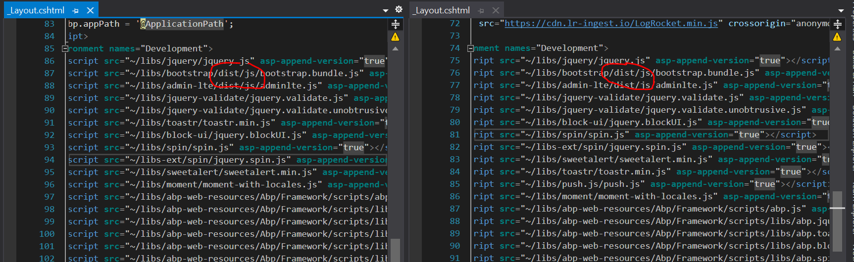 Mismatch between paths in bundleconfig.json and _Layout.cshtml · Issue #5427 · aspnetboilerplate ...