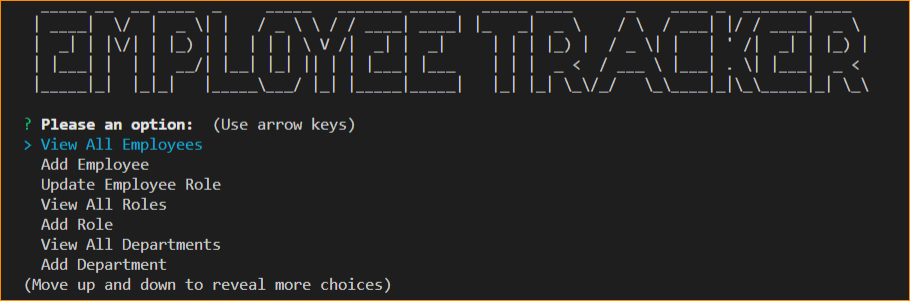 GitHub - GabrielWarner/employee-tracker