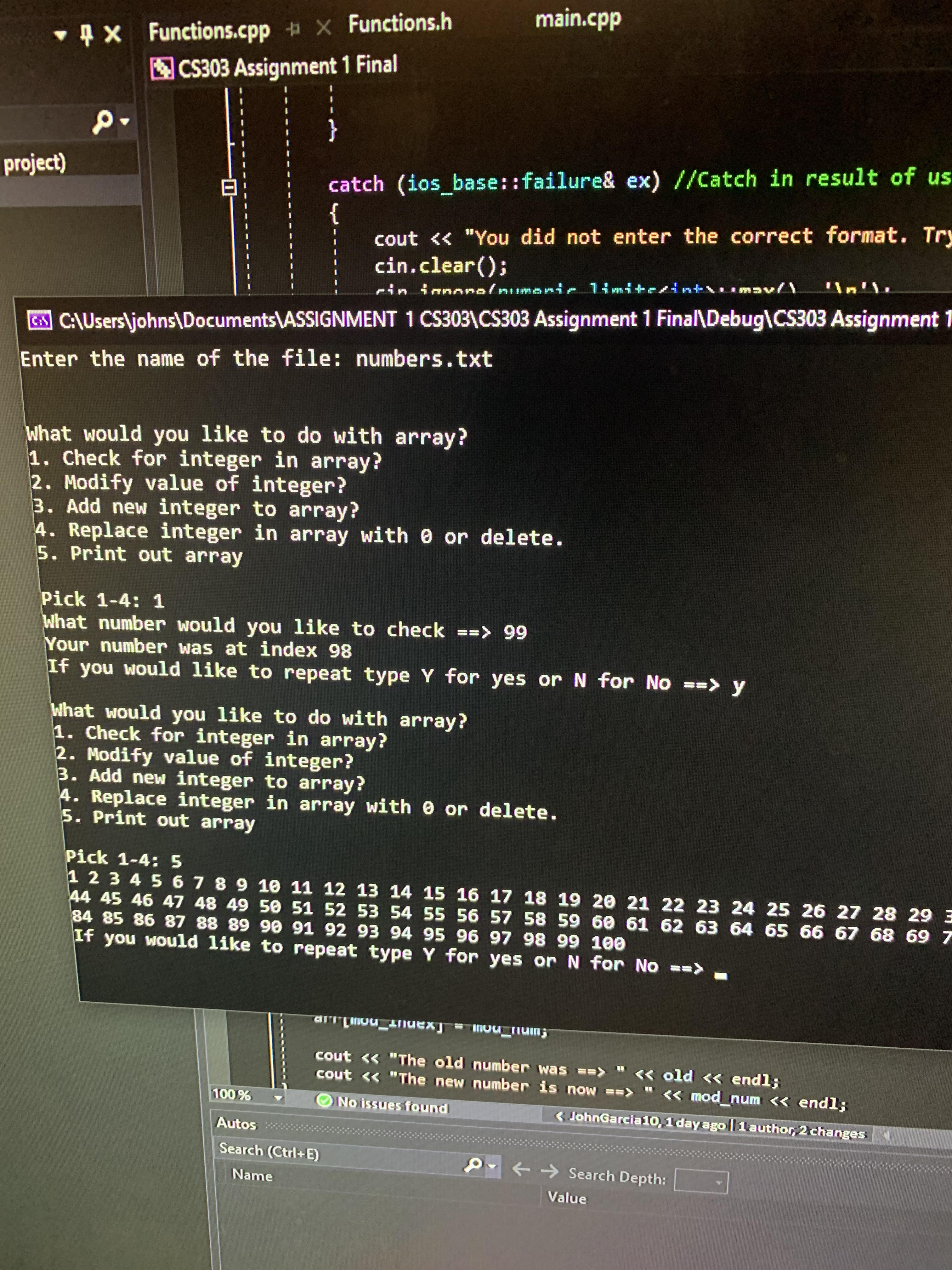 GitHub - JohnGarciaS/CS303-Assignment-1-Final