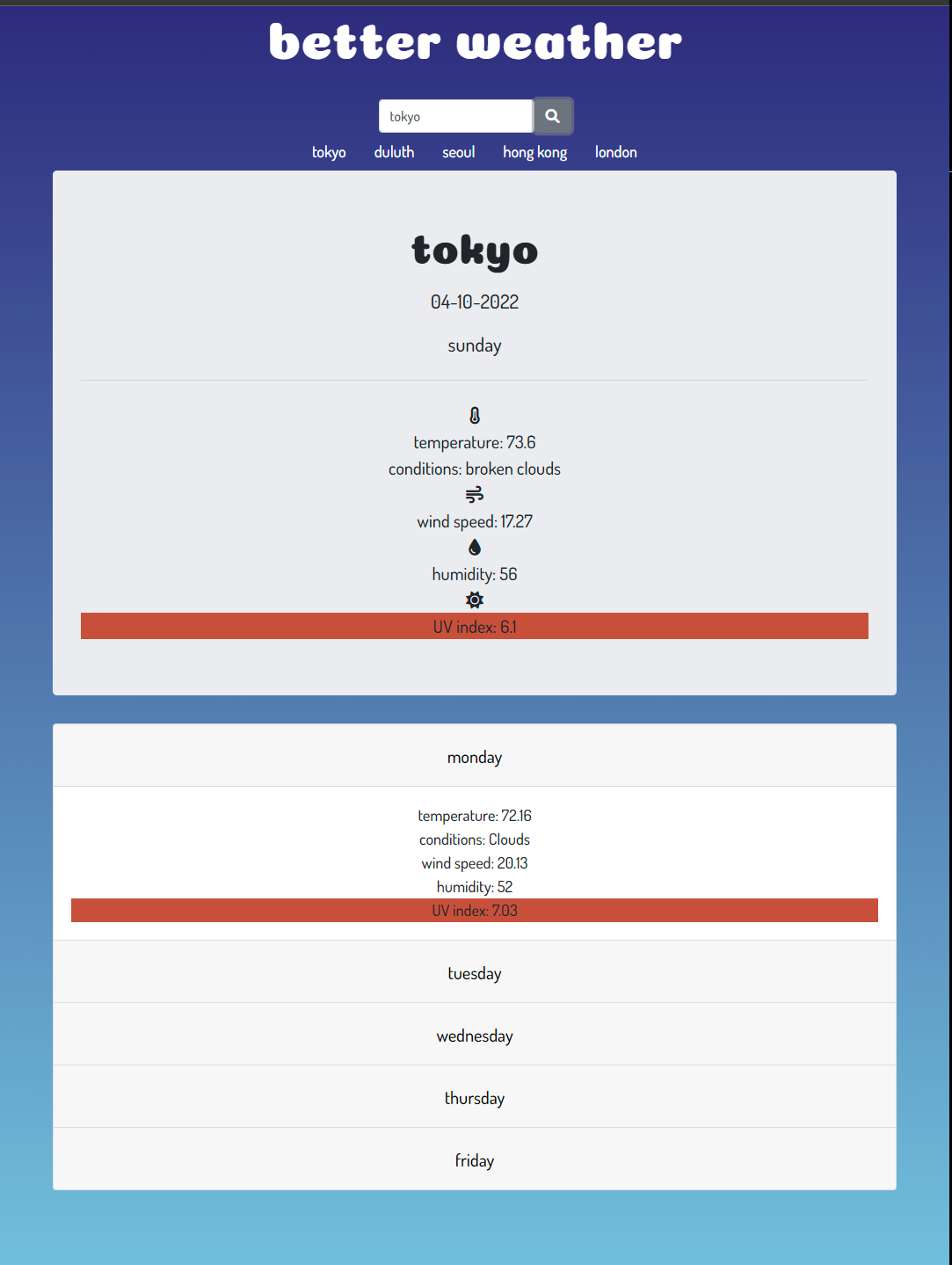 GitHub - jennaanderson00/weather-dashboard: bootcamp module 6 challenge.