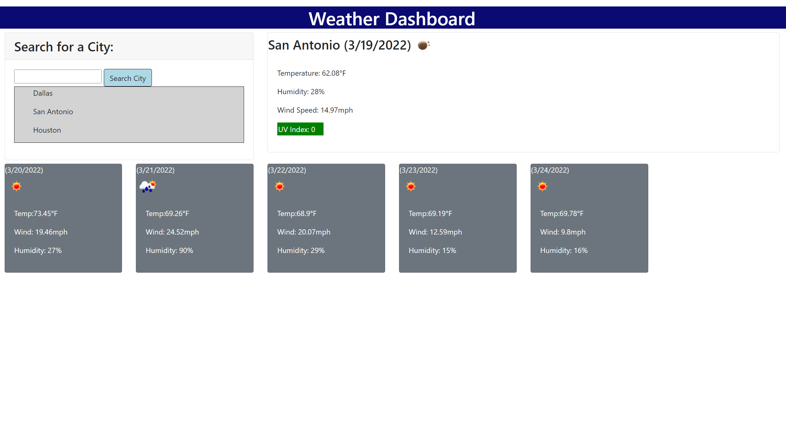 GitHub - SergieoL/Weather-Dashboard