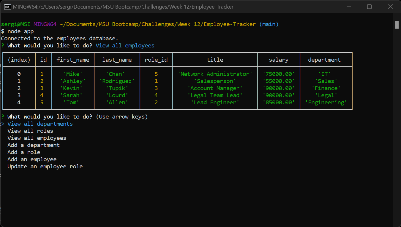 GitHub - SergieoL/Employee-Tracker