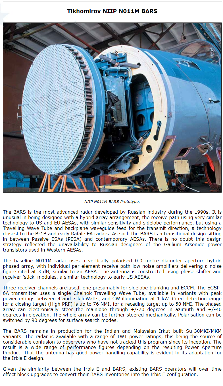N-011N BARS Radar on Su-30MKI & MKM · Issue #2570 · PygmalionOfCyprus ...