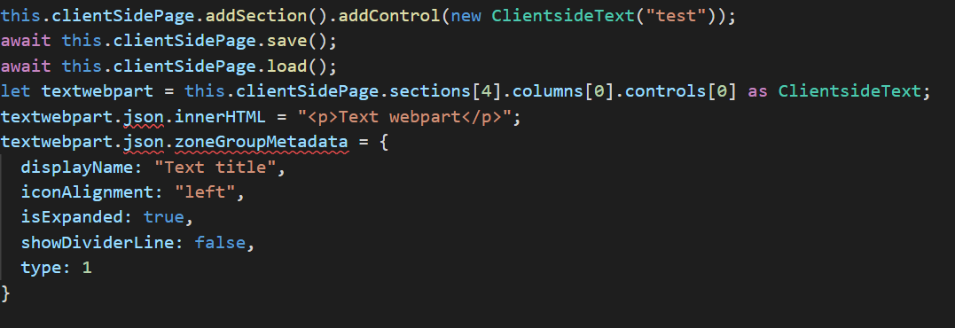 Not able to update properties of client side text webpart to display collapsible sections ...