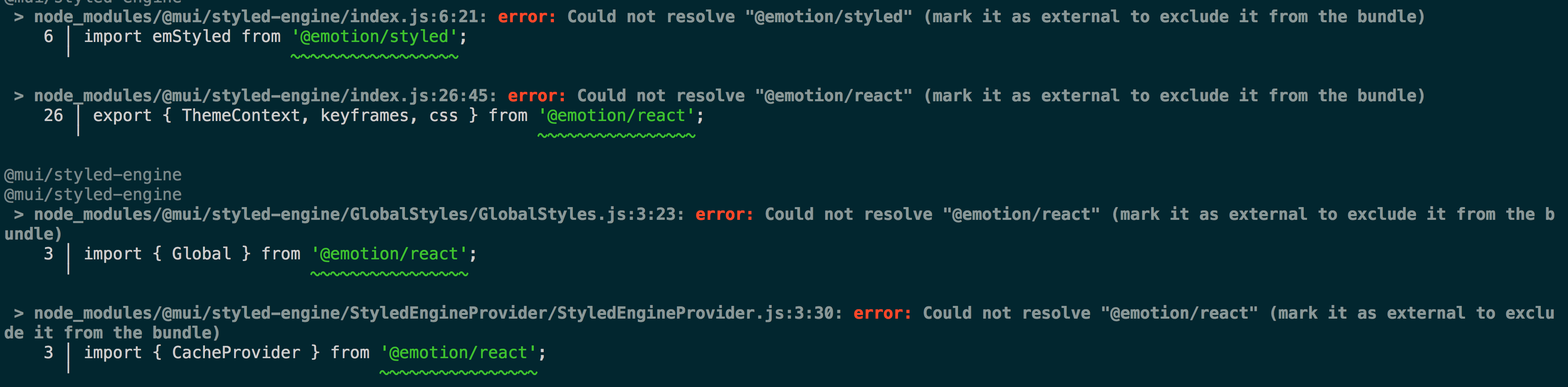 [@mui/system v5.0.3] styled-engined with styled component build issue ...