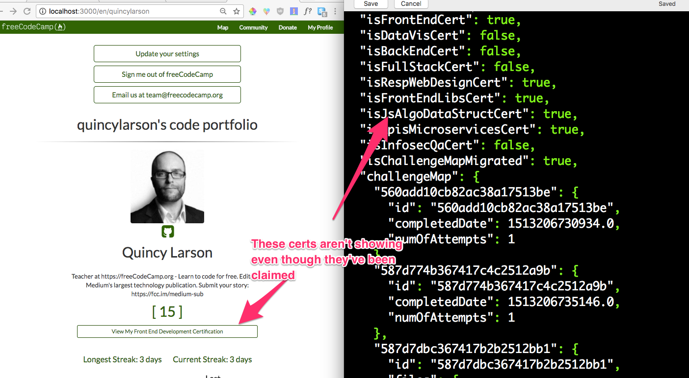 Update view to show new claimed certificates · Issue #16234 ...