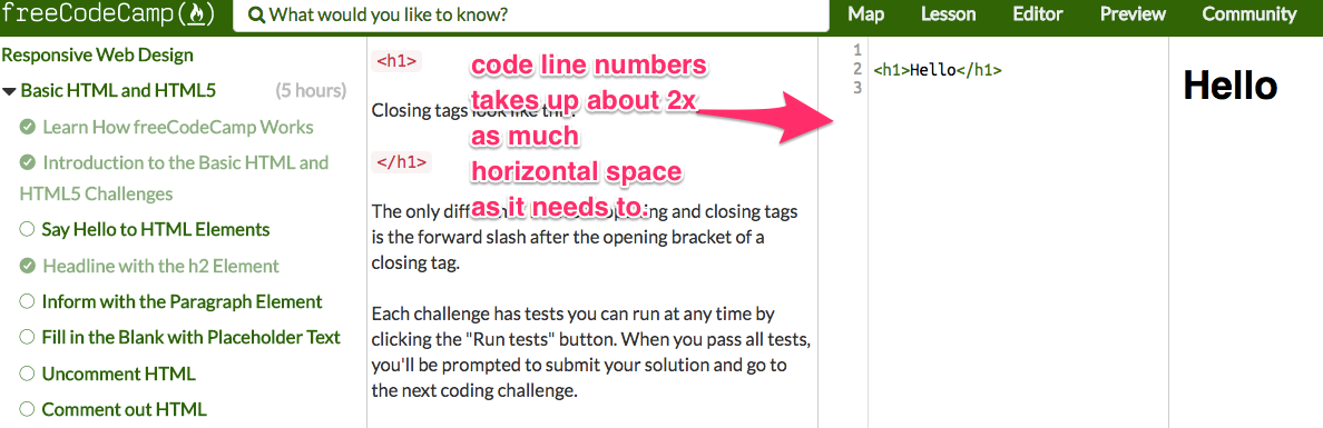 Line number column in code editor is too wide · Issue #16242 ...