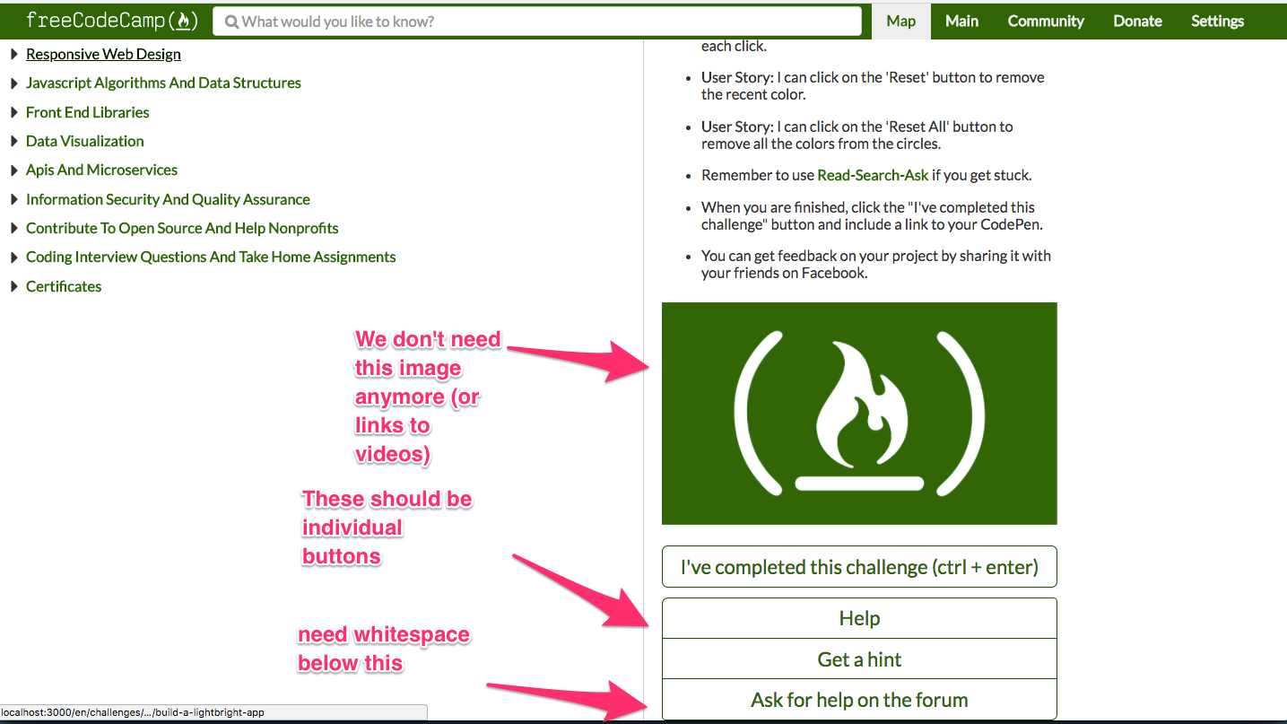 Improvements to project view · Issue #16748 · freeCodeCamp/freeCodeCamp ...