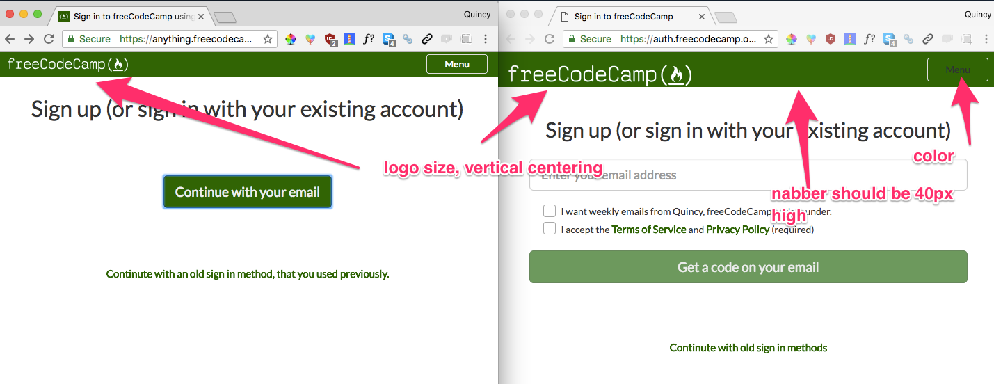 Fix Auth page navbar CSS · Issue #17198 · freeCodeCamp/freeCodeCamp · GitHub