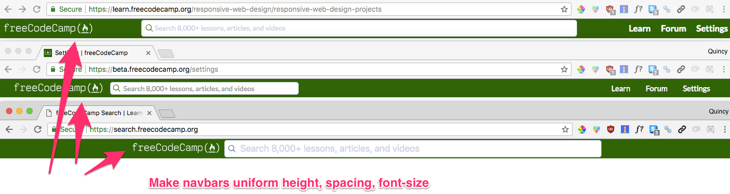 Make navbars uniform height, spacing, font-size · Issue #17266 ...