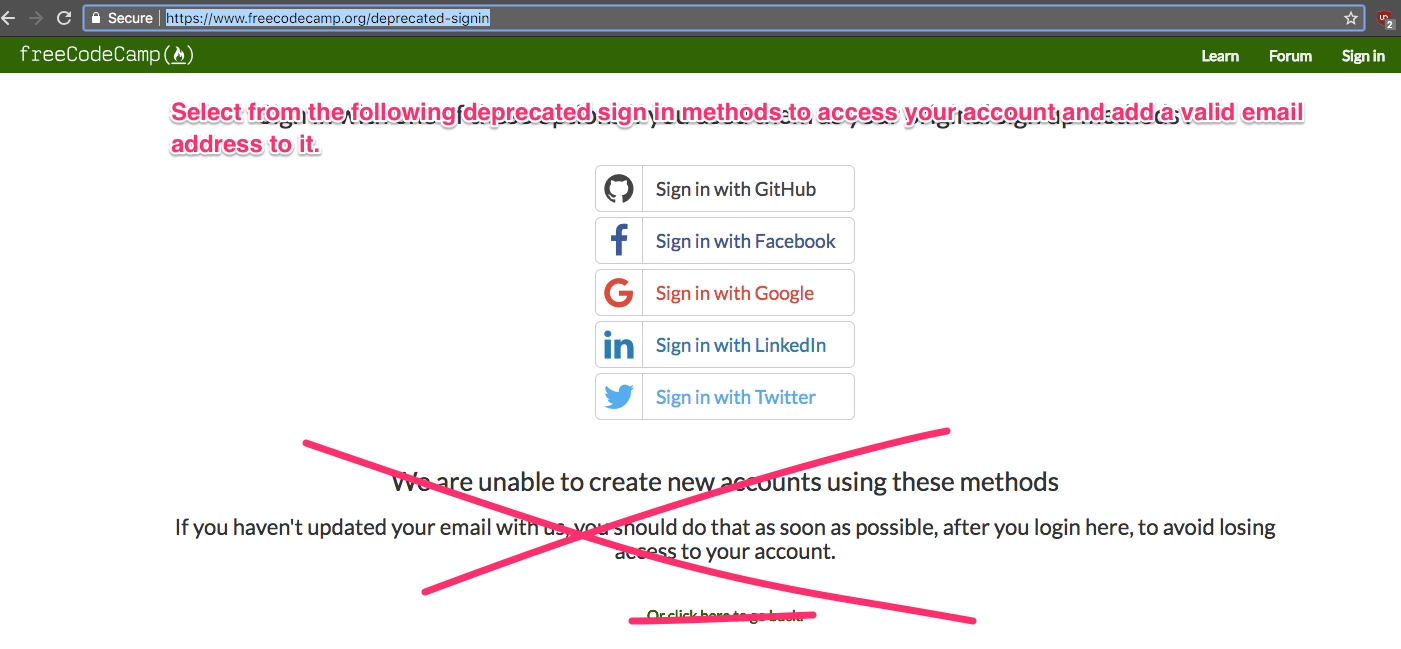 Update deprecated signin page · Issue #17274 · freeCodeCamp/freeCodeCamp · GitHub