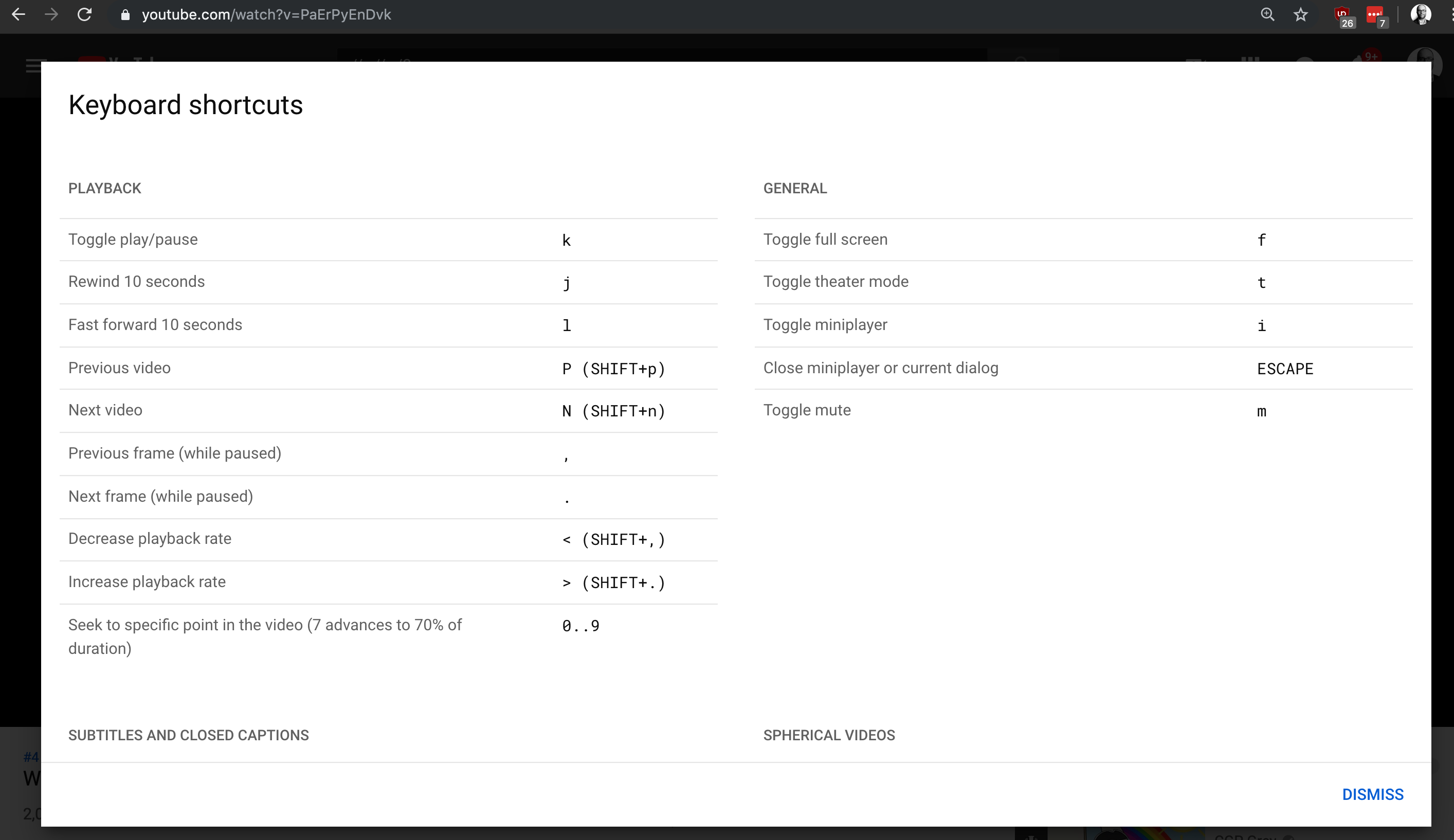 Shortcuts legend modal available on pressing the `?` key.