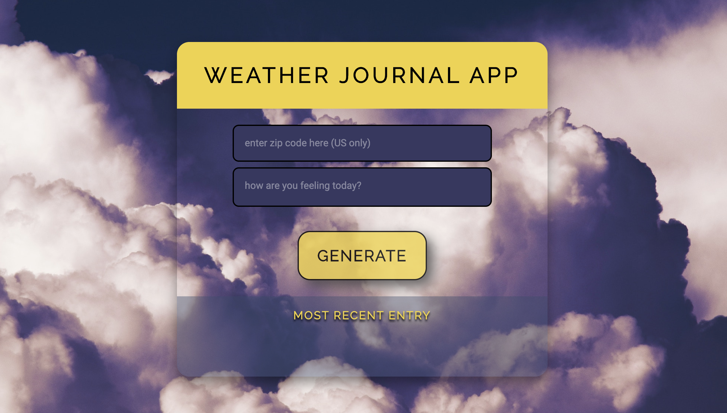 GitHub - R0ota/Weather-Journal-App