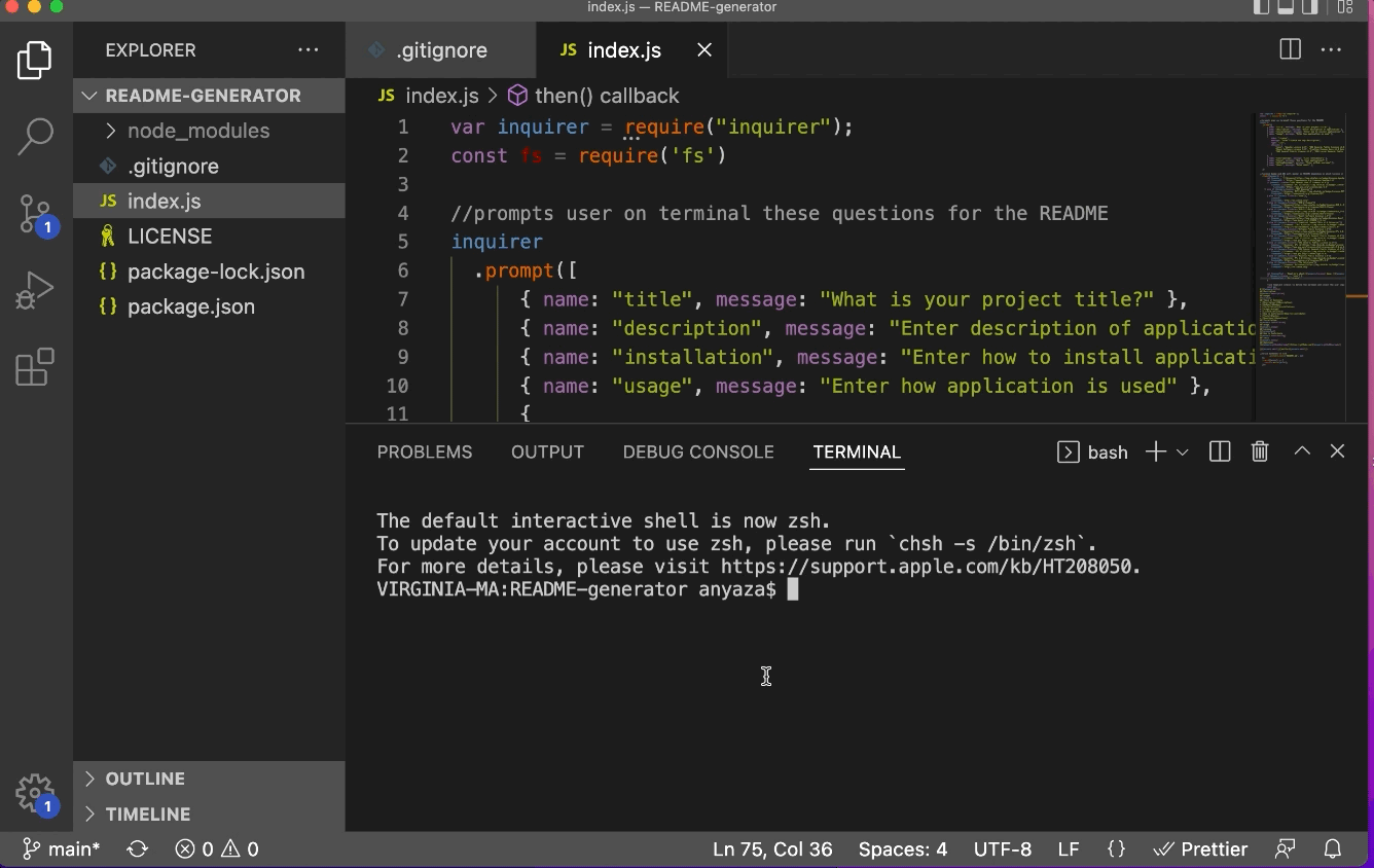 GitHub - hiayami/README-generator