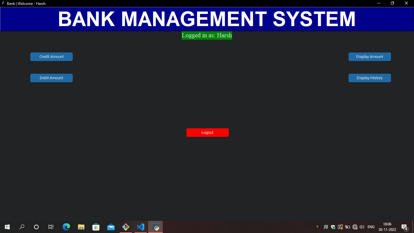 GitHub - HarshPachani/BankManagementSystem-Python: Simple Banking ...