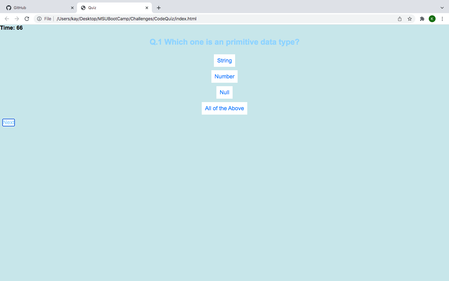 GitHub - Kailey09/Codequiz