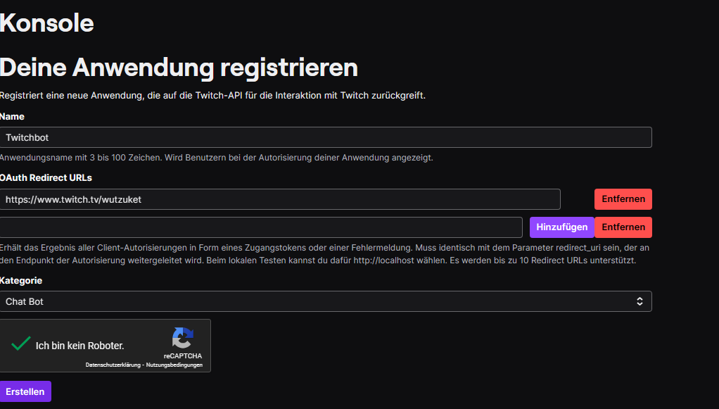 Can´t Create Applecation · Issue 848 · Twitchdev Issues · Github
